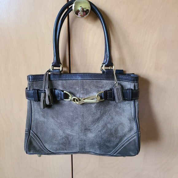 Coach | Bags | Coach Brown Suede Leather Purse | Poshmark